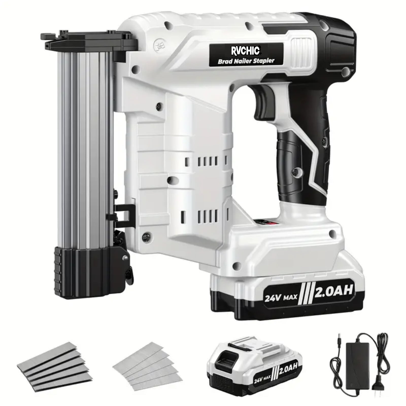 Rvchic 18 Gauge Cordless Brad Nailer,2-in-1 21V Electric Brad Nailer ...
