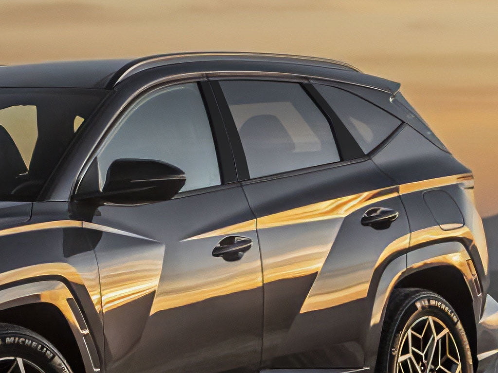 Rvinyl Pillar Post Window Trim Compatible with Hyundai Tucson 2022-2024 ...