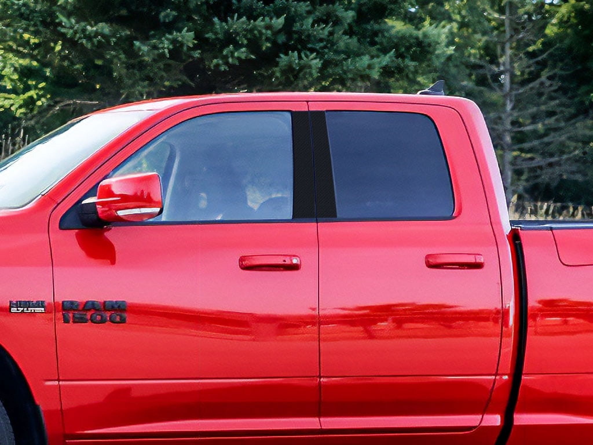 Rvinyl Pillar Post Window Trim Kit Carbon Fiber 4D Black Fit Dodge Ram ...