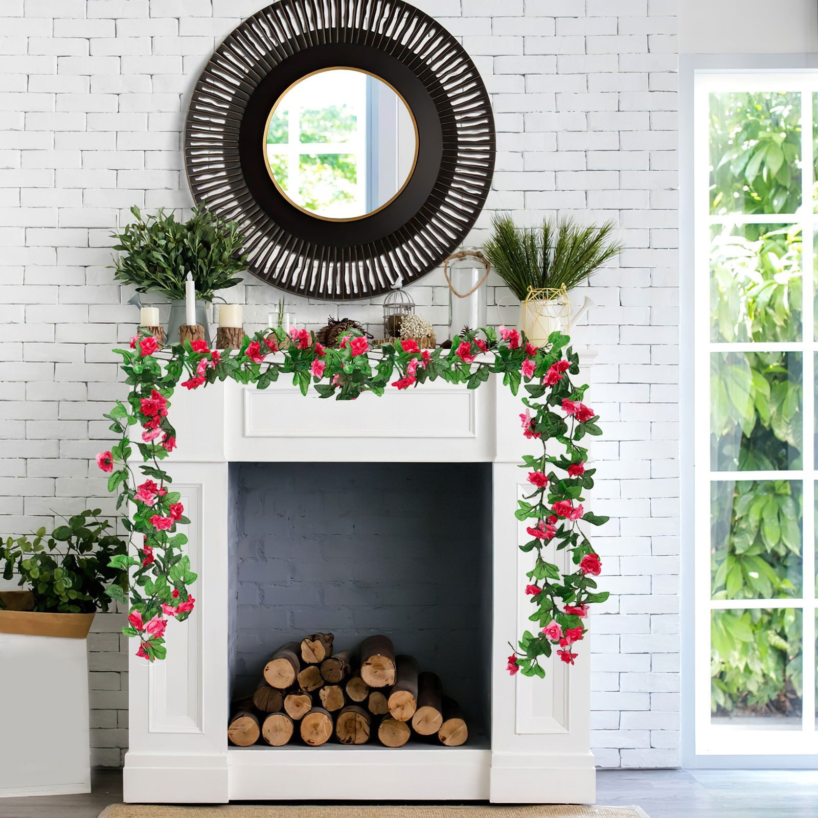 Rvkxad Artificial Wisteria Vine, Fake Flower Garland Ceiling Decoration ...