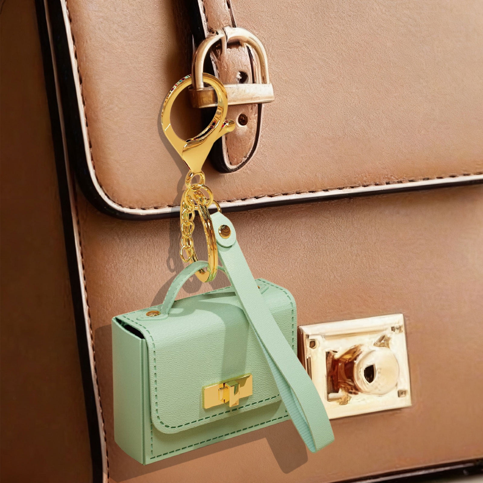 Rvkxad Leather Keychain Pouch, Premium PU Synthetic Leather Key Chain ...