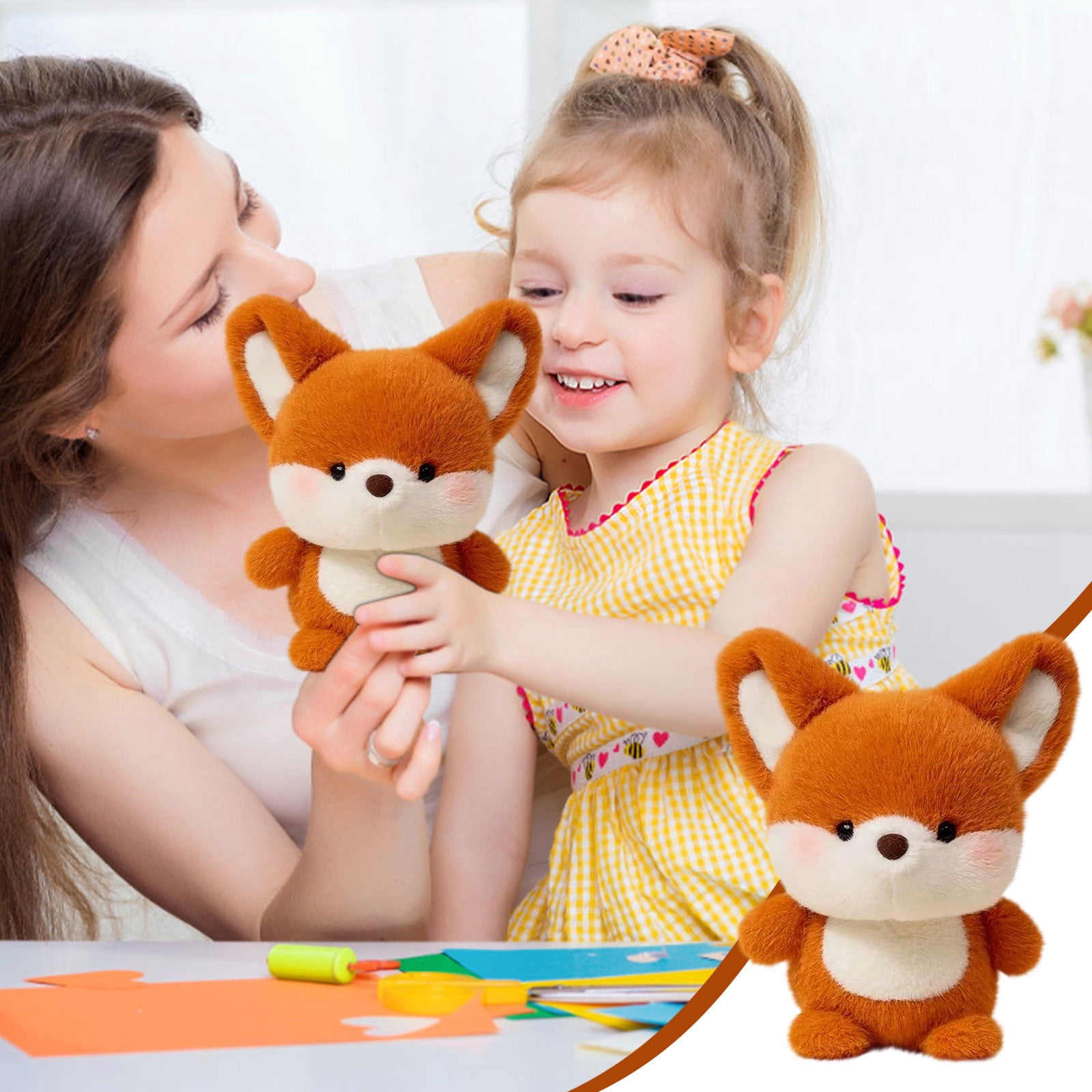 Rvkxad Plush Fox Stuffed Animal, Realistic Fox Toy Soft Sleep Aid ...