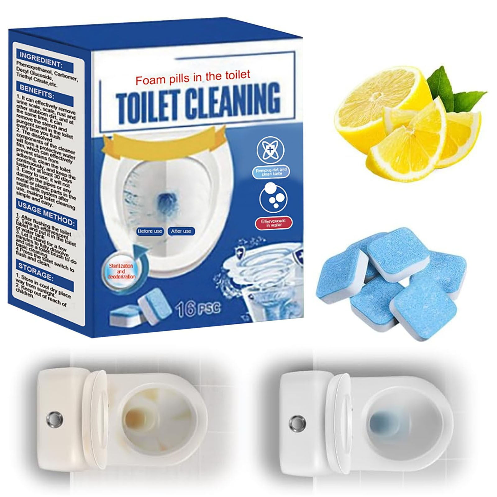 Rvkxad Toilet Cleaner Tablets, Extra Strong Urine Stones Remover and ...