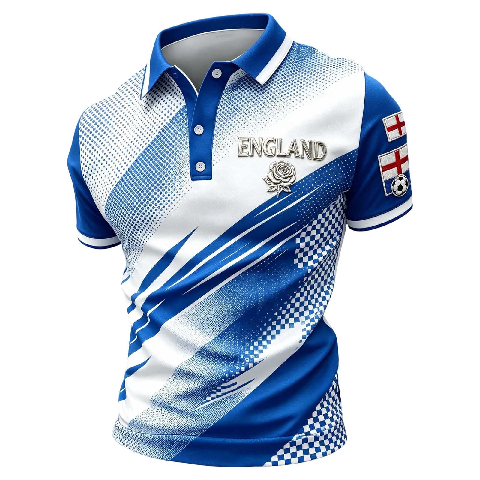 Rvusndi England Soccer 2026 Men Polo Shirts Fashion Sport Short Sleeves ...