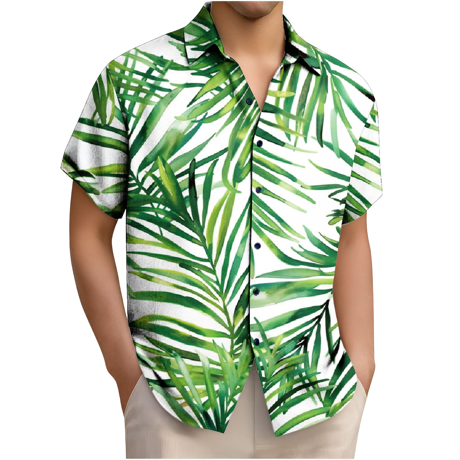 Rvwovn Men's Short Sleeve Hawaiian Shirts - Tropical Floral Casual ...