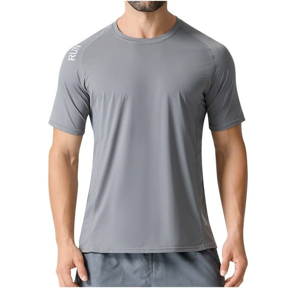 Rvwovn Men's UPF 50+ Workout Shirts Quick-Dry Lightweight Short Sleeve ...