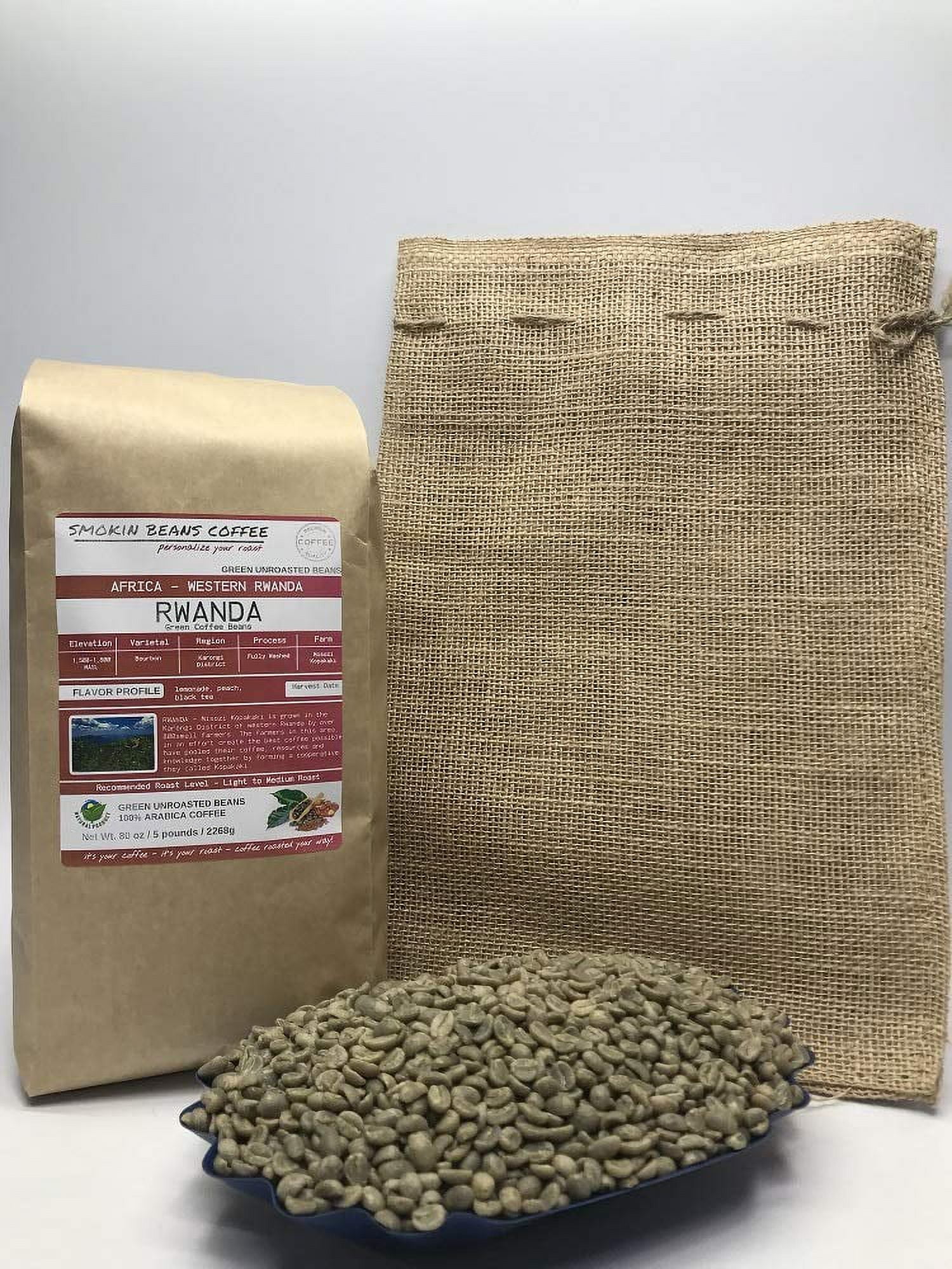 Rwanda Aa (Unroasted Green Coffee Beans) African Arabica beans washed ...