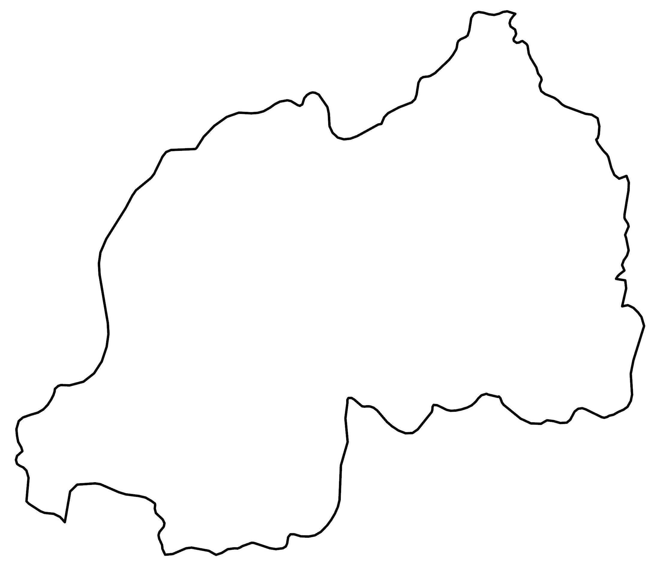 Rwanda Blank Outline Map GLOSSY POSTER PICTURE PHOTO PRINT BANNER ...