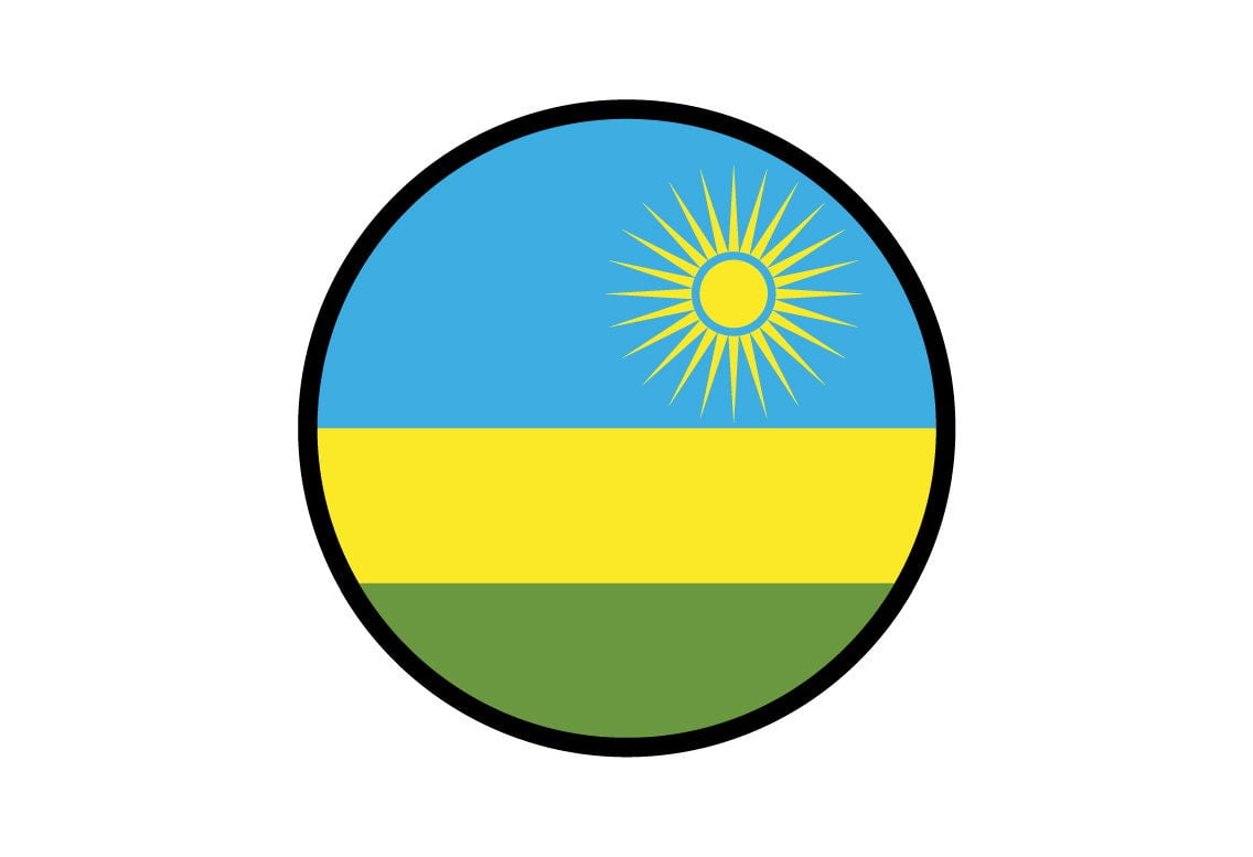 Rwanda Flag Circle Sticker Decal 4 inches - 4 inch - Walmart.com