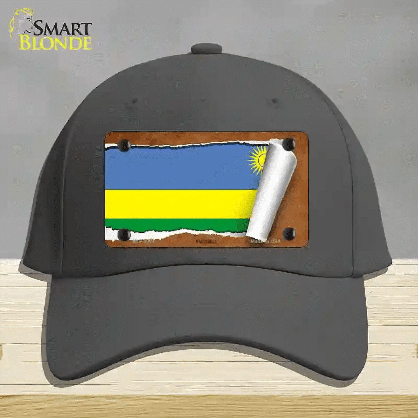 Rwanda Flag Scroll Novelty License Plate Hat Cotton Charcoal - Walmart.com