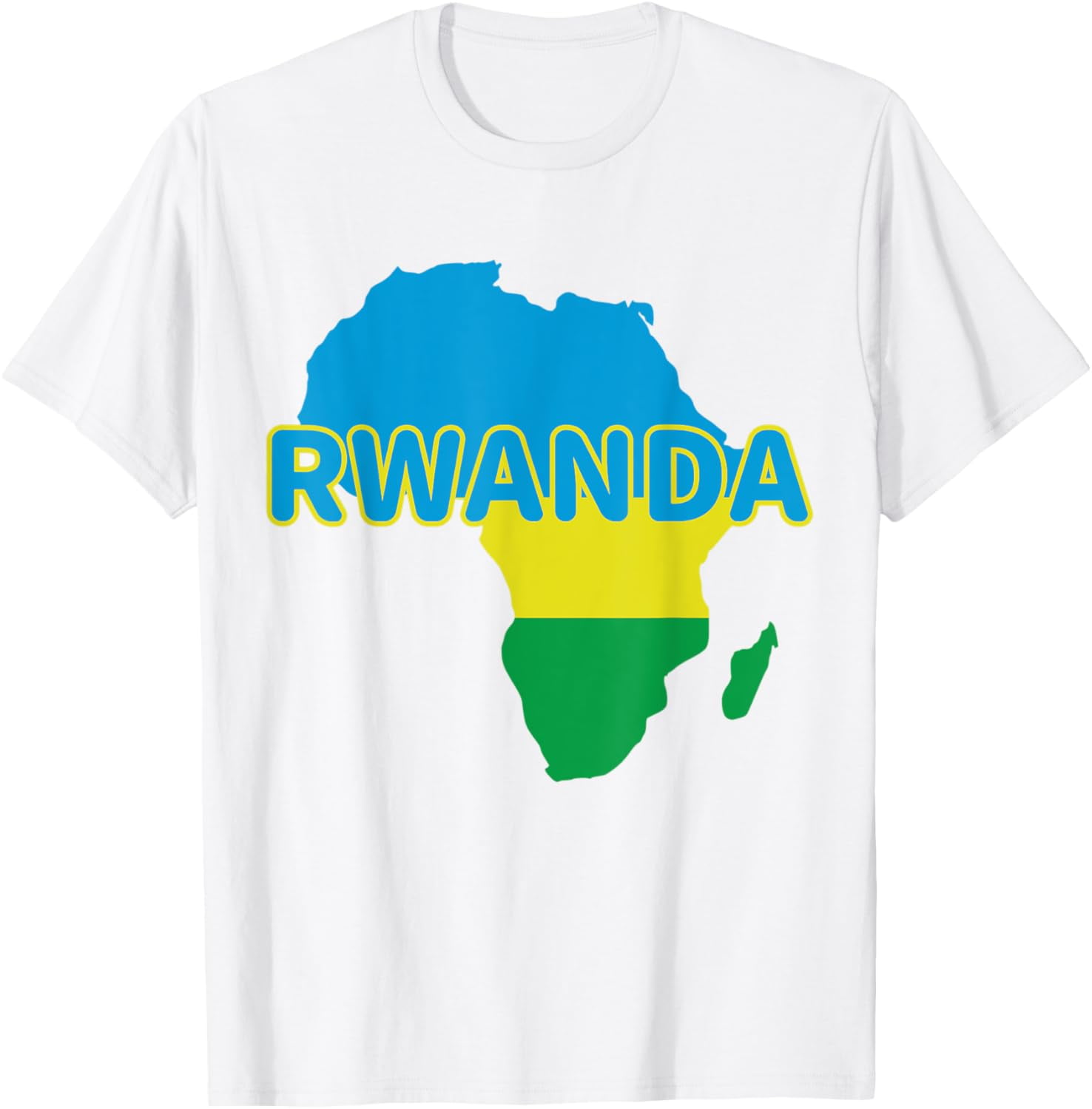 Rwanda Rwandan Rwandese Pride Flag Map Africa Print T-Shirt - Walmart.com