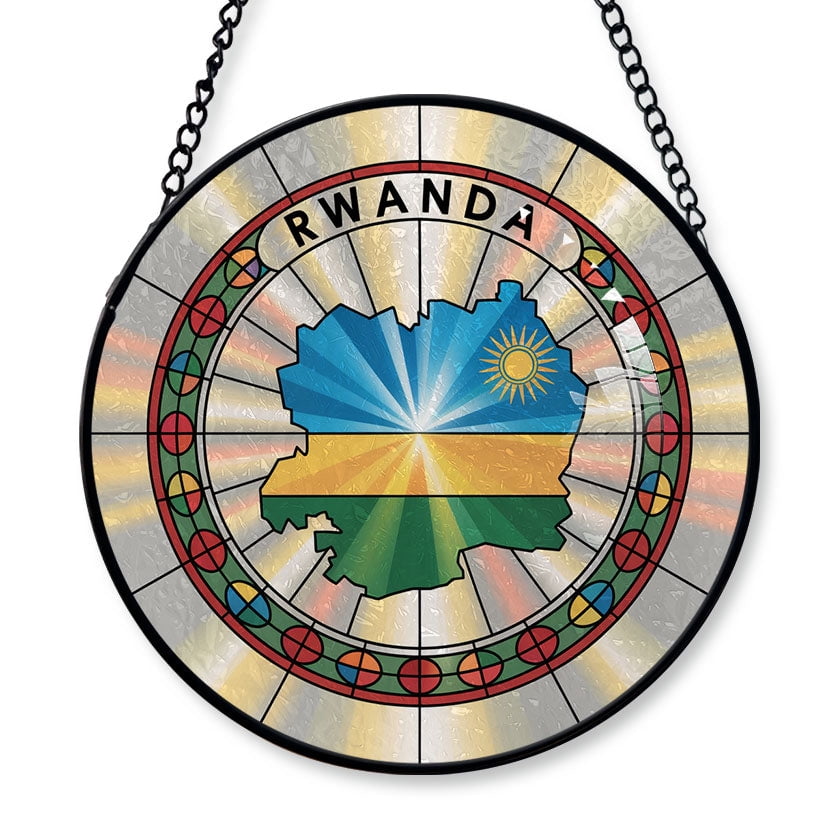 Rwanda Travel Decor Suncatcher Stained Glass Window Hanging, Gift for ...