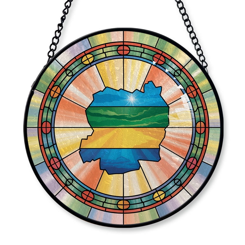 Rwanda Travel Decor Suncatcher Stained Glass Window Hanging, Gift for ...