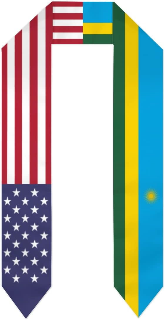 Rwanda & USA United States Flag Graduation Stole For International ...