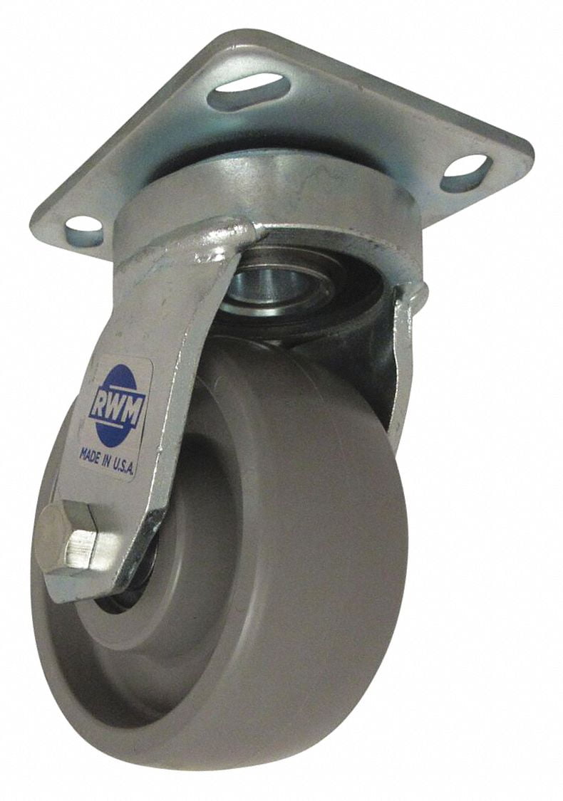 Rwm Plate Caster,6" Wheel dia. 48-GTB-0620-S - Walmart.com
