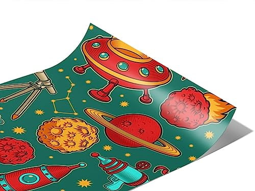 Rwraps Alien Science Fiction Teal Travelers Gloss Vinyl Film Wrap 59in ...