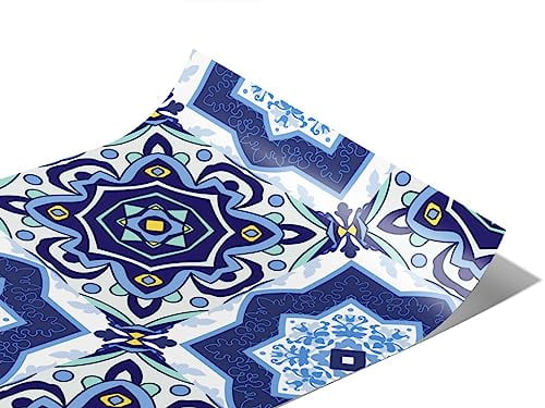 Rwraps Azulejo Tile Snowflakes Matte Vinyl Film Wrap 59in x 8ft Vinyl ...