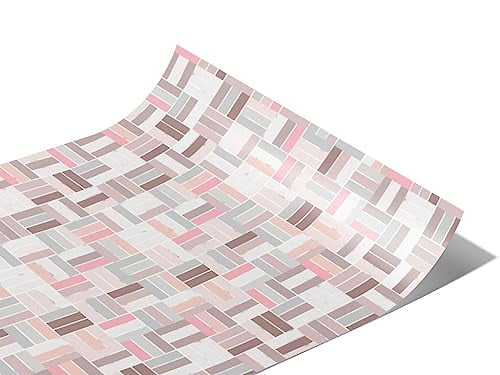 Rwraps Basketweave Brick Blush Pink Matte Vinyl Film Wrap 59in x 6ft Vinyl Vehicle Car Film ...