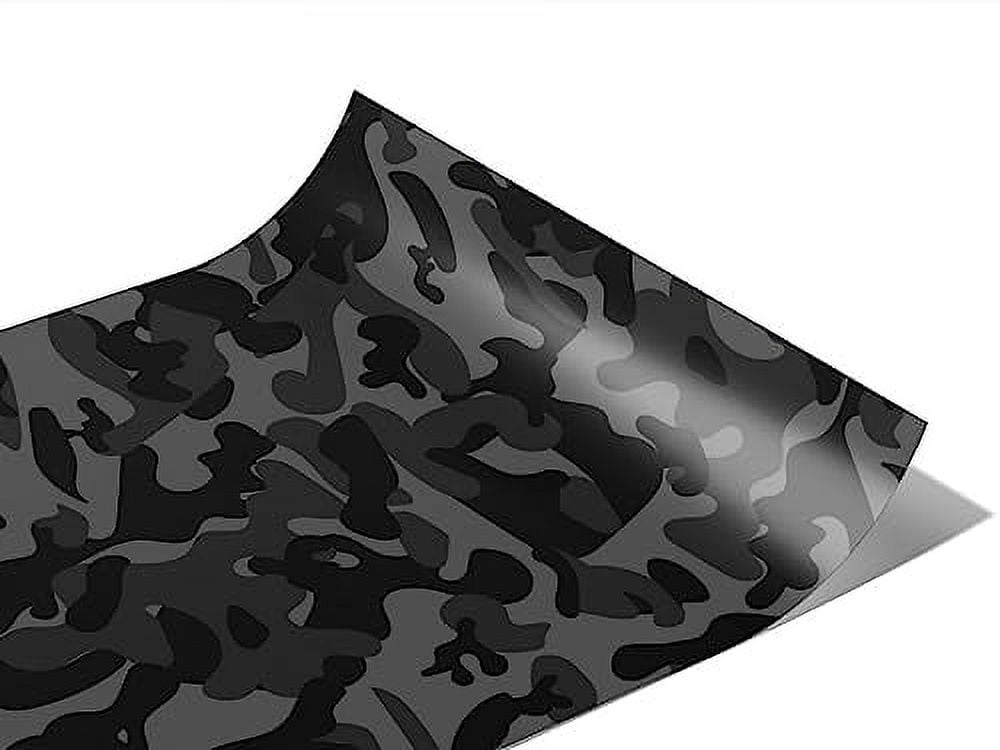 Rwraps Black Camouflage Sable Woodland Matte Vinyl Film Wrap 59in x ...