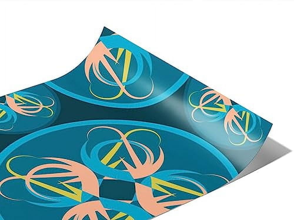Rwraps Blue Abstract Amoeba Gloss Vinyl Film Wrap 59in x 10ft Vinyl ...