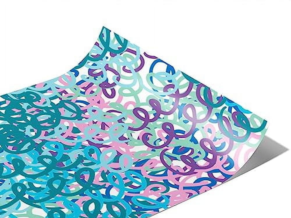 Rwraps Blue Abstract Jazz Doodle Gloss Vinyl Film Wrap 59in x 16ft ...