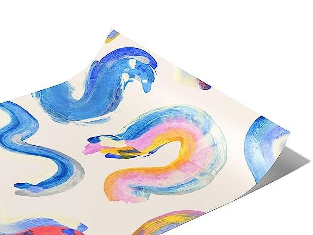 Rwraps Blue Abstract Wormy Dreams Matte Vinyl Film Wrap 59in x 18ft ...