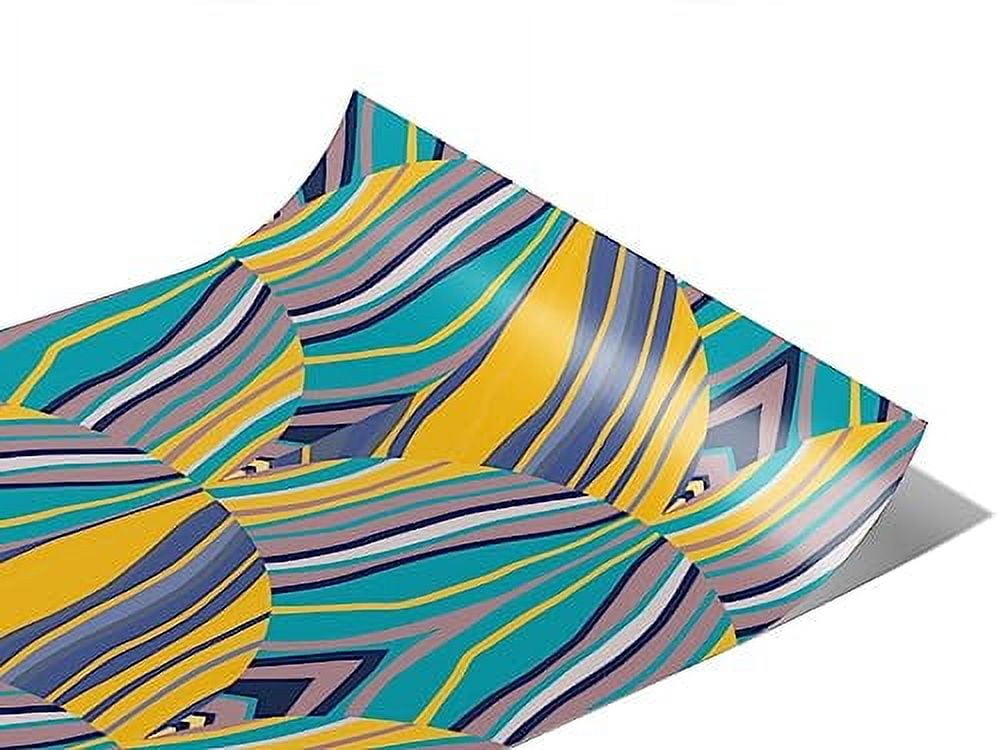 Rwraps Blue Art Deco Split Personality Matte Vinyl Film Wrap 59in x ...