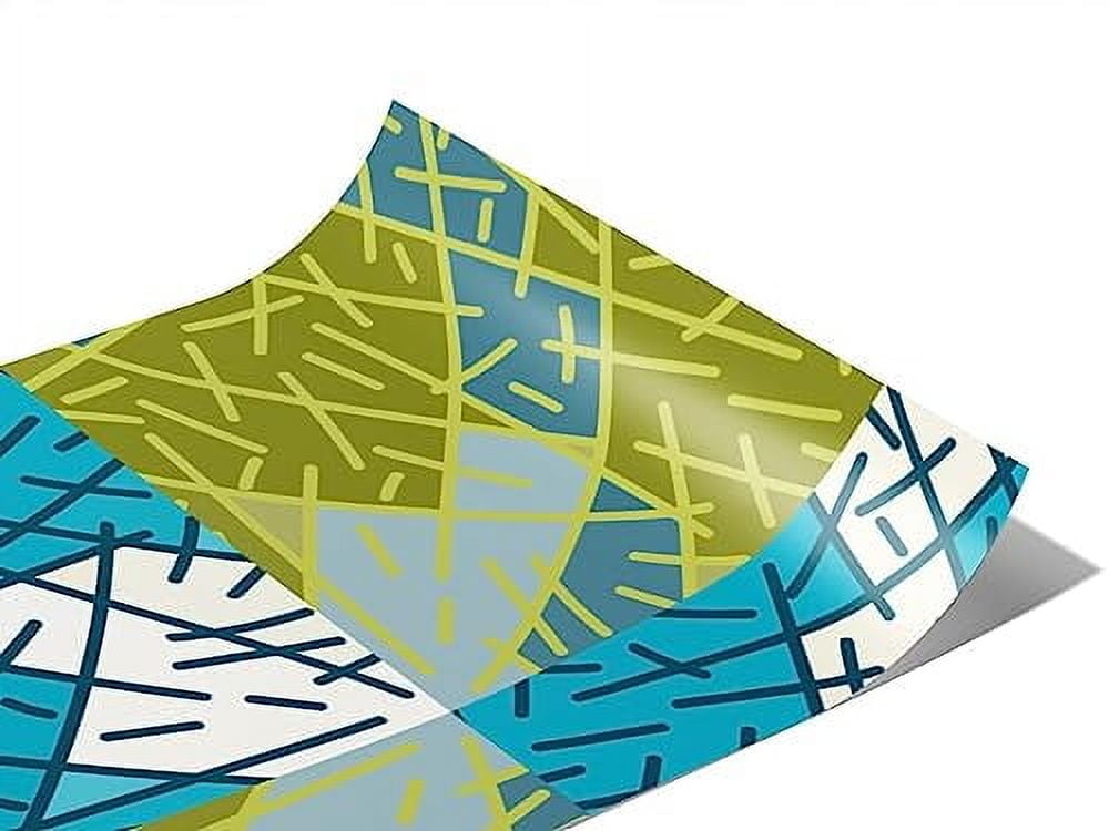 Rwraps Blue Art Deco Storm Drain Gloss Vinyl Film Wrap 59in x 3ft Vinyl ...