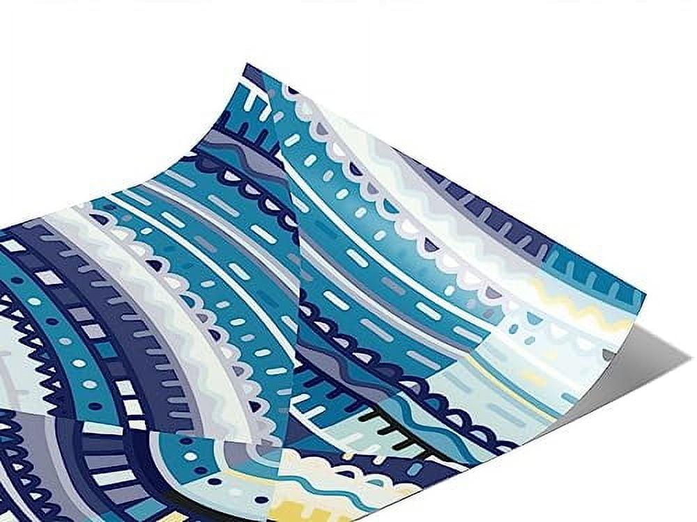 Rwraps Blue Art Deco Water Static Matte Vinyl Film Wrap 59in x 20ft ...