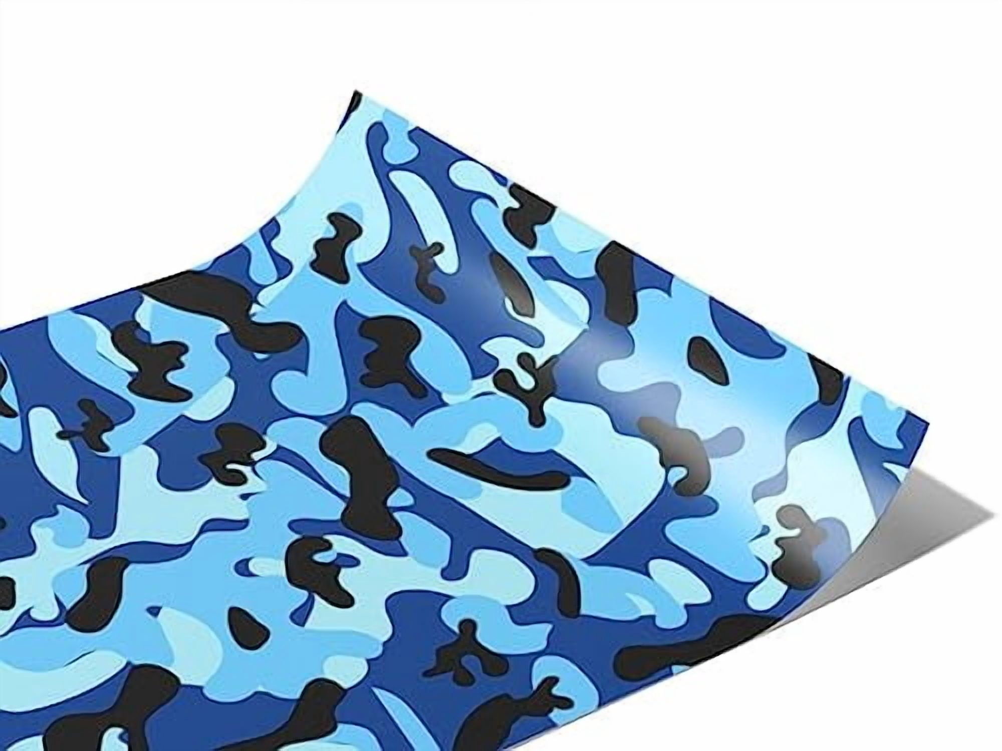 Rwraps Blue Camouflage Police Strobe Matte Vinyl Film Wrap 59in x 6ft ...