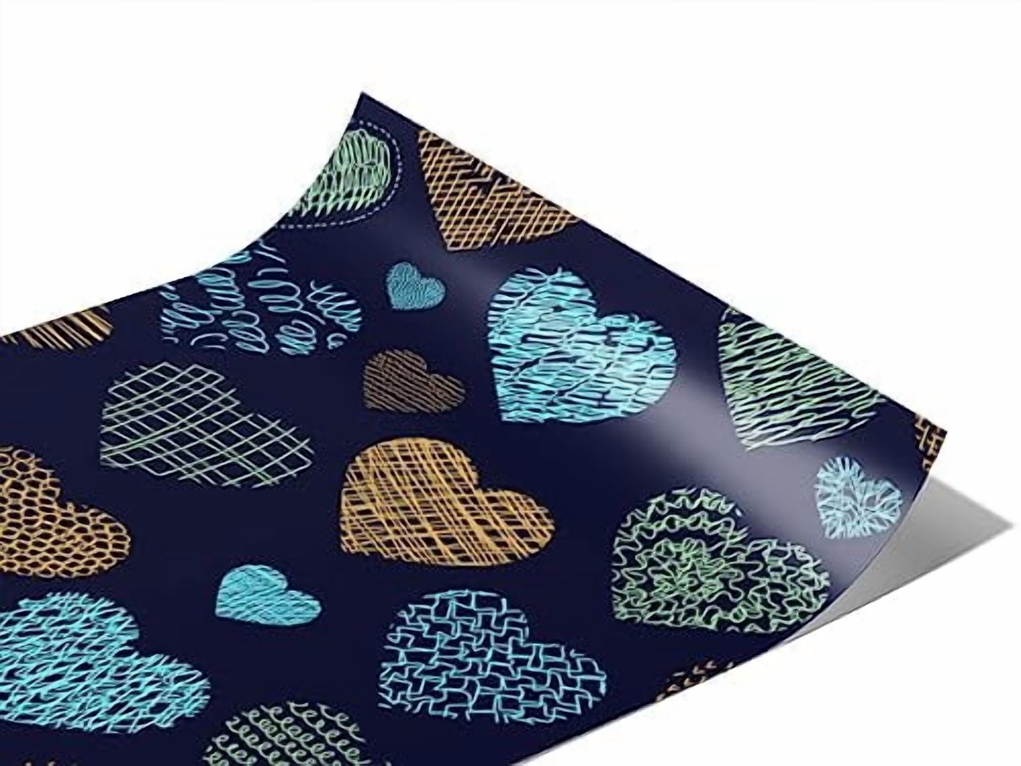 Rwraps Blue Heart Stitched Together Gloss Vinyl Film Wrap 59in x 7ft ...