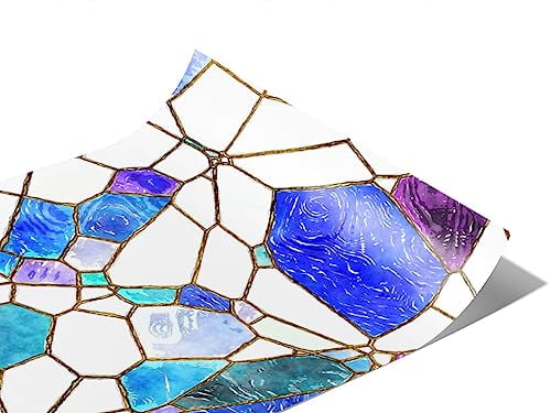Rwraps Blue Mosaic Glass Ocean Gloss Vinyl Film Wrap 59in x 7ft Vinyl ...