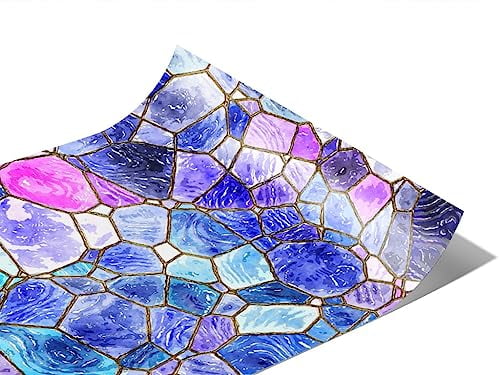 Rwraps Blue Mosaic Glass Riverbed Matte Vinyl Film Wrap 59in x 21ft ...