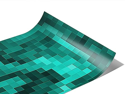 Rwraps Blue Pixel Aquamarine Start Gloss Vinyl Film Wrap 59in x 6ft ...