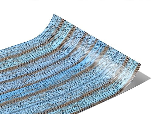 Rwraps Blue Wood Plank Distressed Powder Matte Vinyl Film Wrap 59in x ...