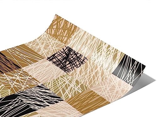 Rwraps Brown Mosaic Tawny Strings Gloss Vinyl Film Wrap 59in x 2ft ...
