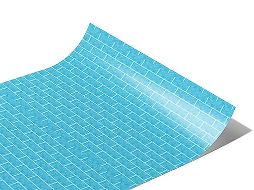 Rwraps Classic Brick Cyan Gloss Vinyl Film Wrap 59in x 16ft Vinyl ...