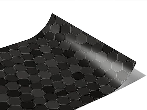 Rwraps Classic Tile Black Hexagonal Matte Vinyl Film Wrap 59in x 2ft ...