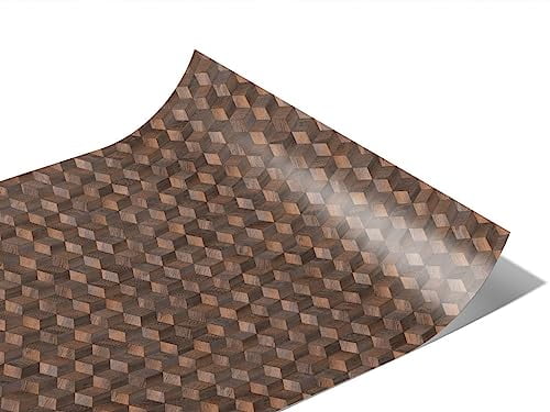 Rwraps Cubic Parquet Jacobean Stain Matte Vinyl Film Wrap 59in x 24ft ...