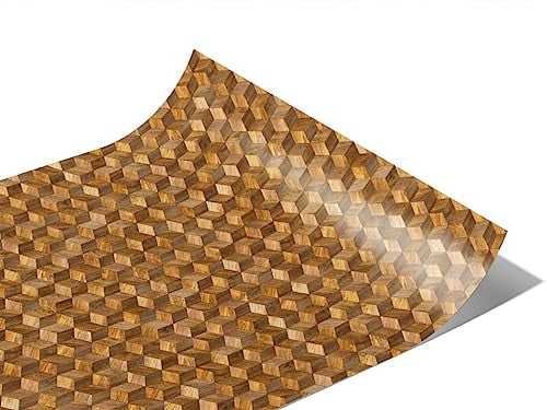 Rwraps Cubic Parquet Sesame Stain Gloss Vinyl Film Wrap 59in x 5ft ...