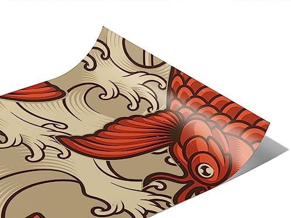 Rwraps Fish Red Koi Gloss Vinyl Film Wrap 59in x 5ft Vinyl Vehicle Car ...