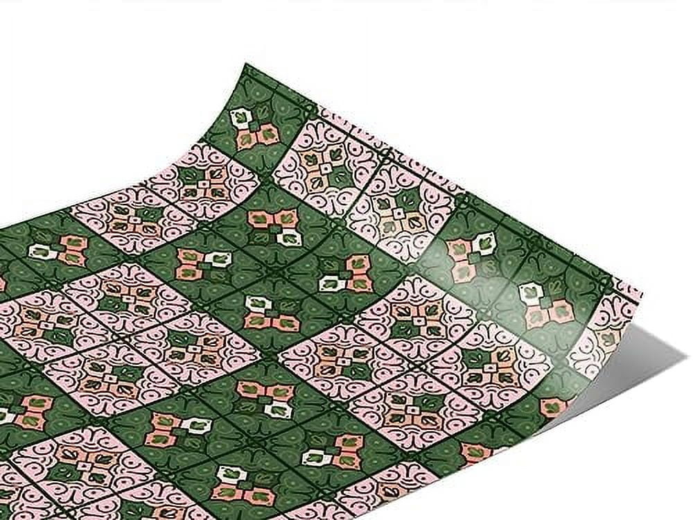 Rwraps Floral Tile Lady's Mantle Gloss Vinyl Film Wrap 59in x 6ft Vinyl ...