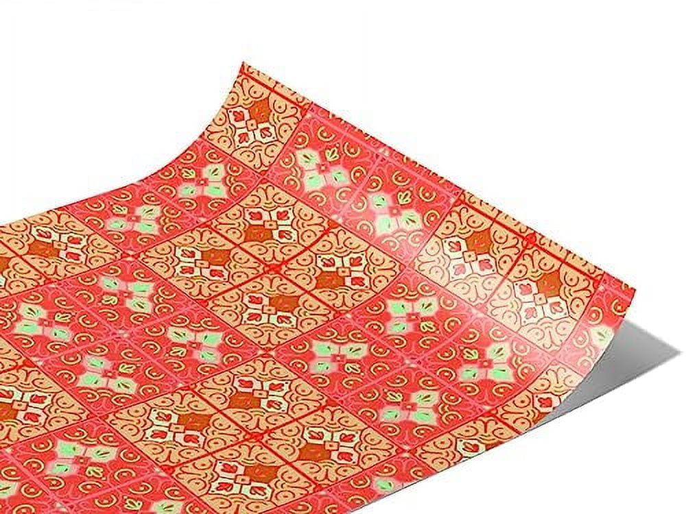 Rwraps Floral Tile Marigold Matte Vinyl Film Wrap 59in x 24ft Vinyl ...