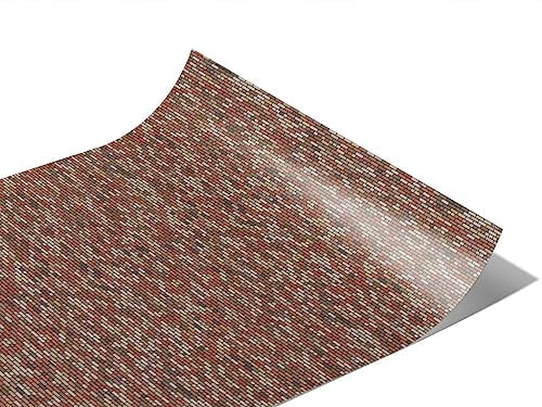 Rwraps Garden Wall Brick Russet Gloss Vinyl Film Wrap 59in x 30ft Vinyl ...