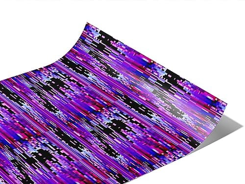 Rwraps Glitch Technology Purple Distortion Gloss Vinyl Film Wrap 59in x ...