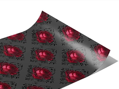Rwraps Gothic Charcoal Roses Matte Vinyl Film Wrap 59in x 11ft Vinyl ...