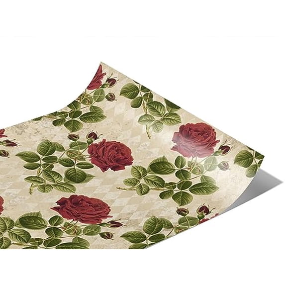 Rwraps Gothic Realistic Roses Gloss Vinyl Film Wrap 59in x 3ft Vinyl ...
