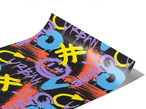 Rwraps Graffiti Black Urban Matte Vinyl Film Wrap 59in x 16ft Vinyl ...