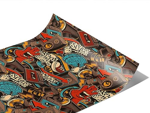 Rwraps Graffiti Full Coverage Matte Vinyl Film Wrap 59in x 21ft Vinyl ...