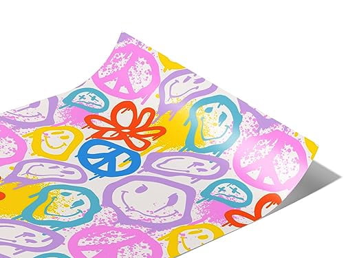 Rwraps Graffiti Groovy Peace Gloss Vinyl Film Wrap 59in x 28ft Vinyl ...